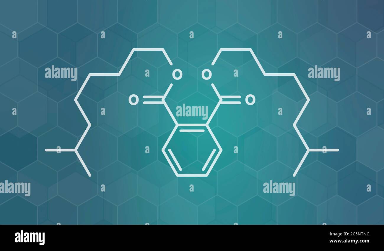 Diisononyl phthalate (DINP) plasticizer molecule. Skeletal formula ...