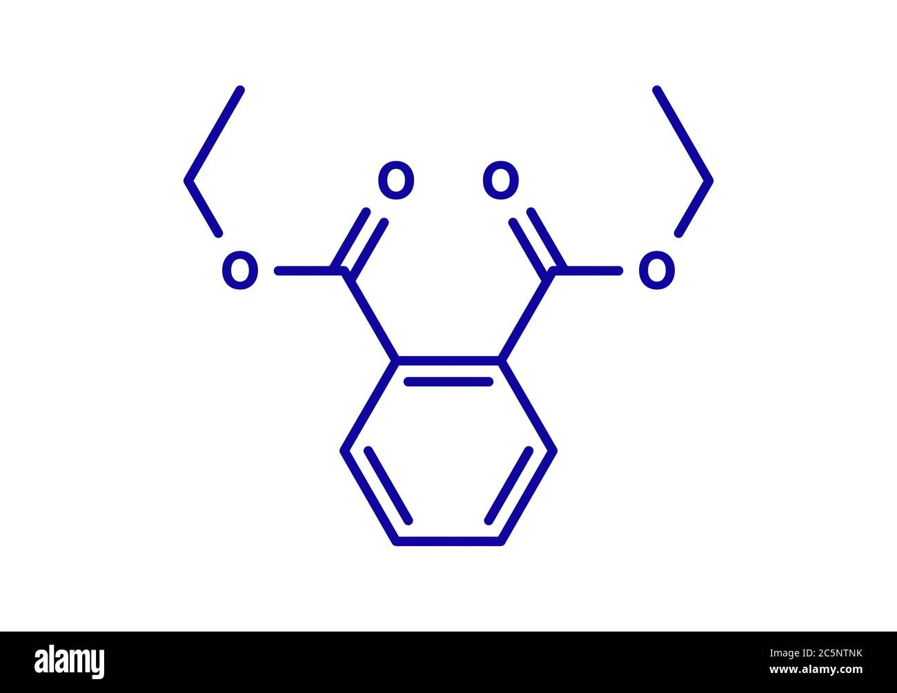 Diethyl phthalate (DEP) plasticizer molecule. Skeletal formula Stock ...