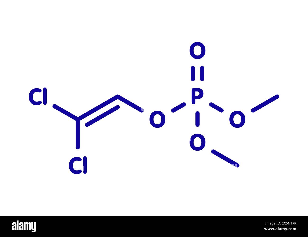 Dichlorvos organophosphate insecticide molecule. Neurotoxin pesticide ...