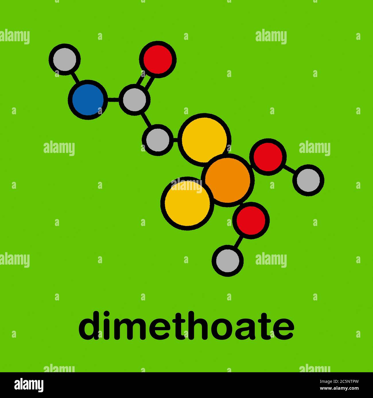 Dimethoate insecticide molecule. Stylized skeletal formula (chemical ...