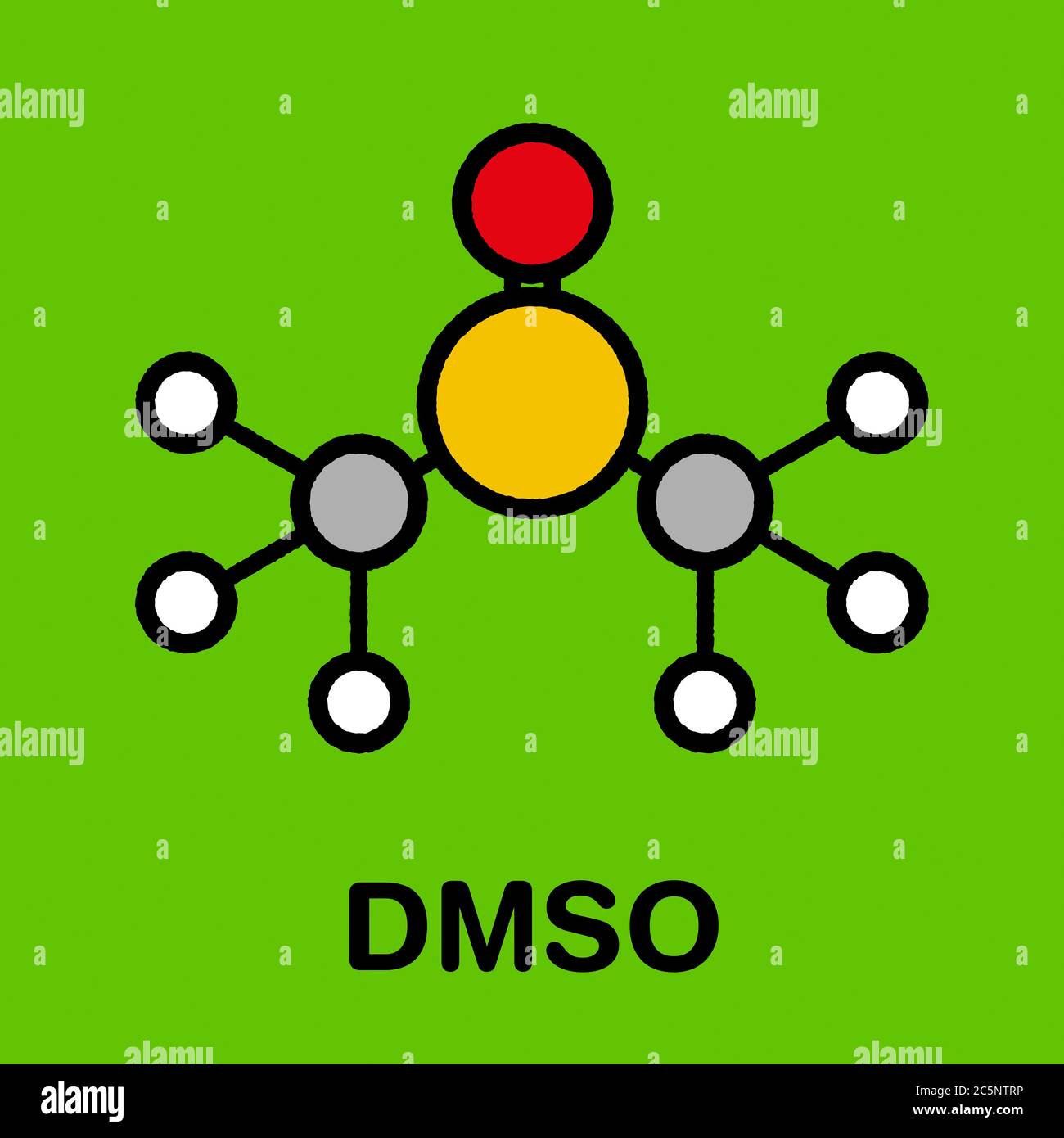 Dimethyl sulfoxide (DMSO solvent molecule). Stylized skeletal formula ...