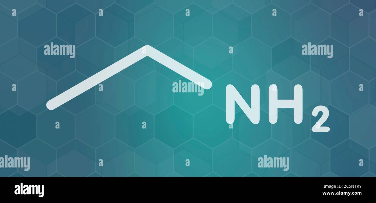 Ethylamine organic base molecule. Skeletal formula Stock Photo - Alamy