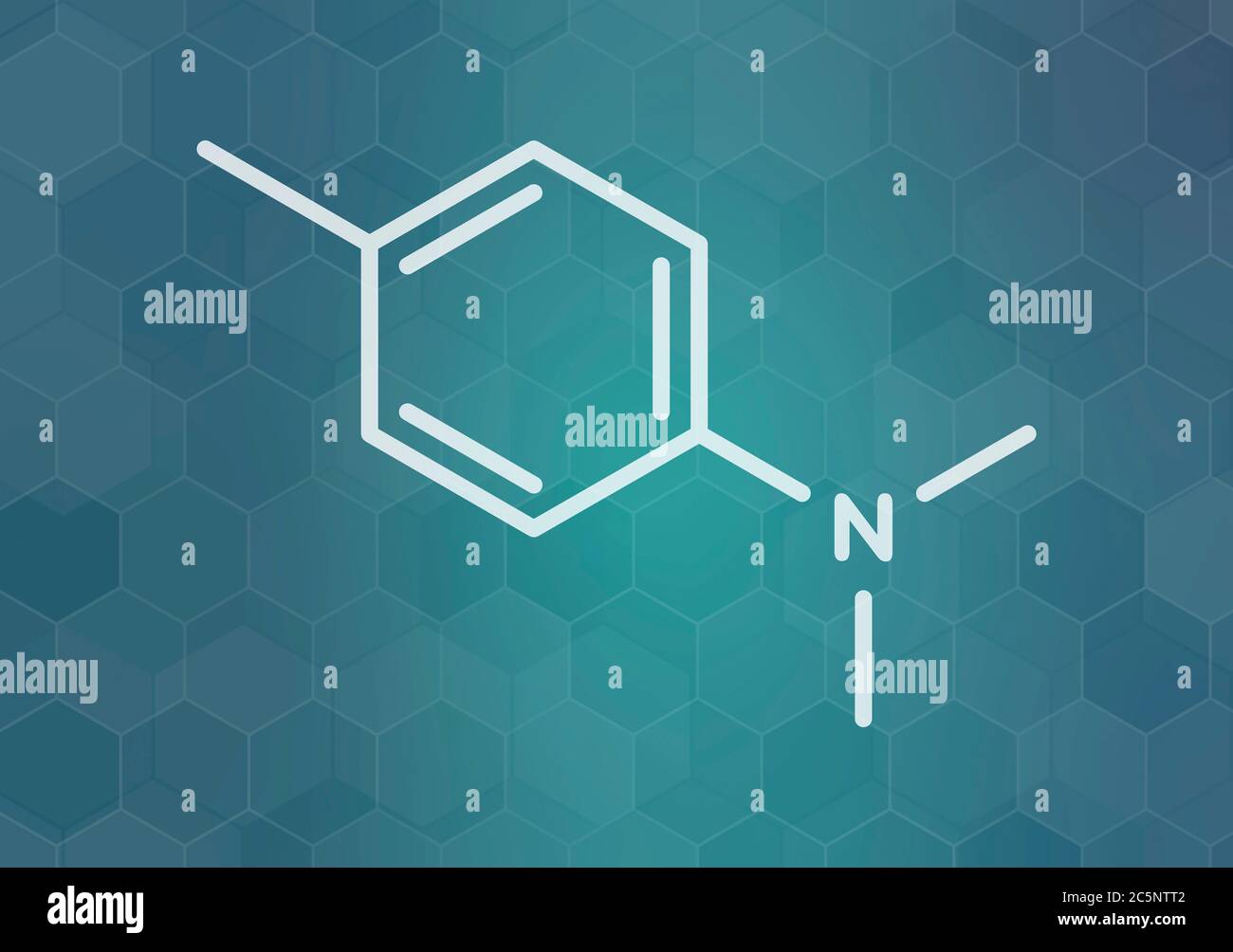 N,N-dimethyl-p-toluidine (DMPT) molecule. Commonly used as catalyst in ...