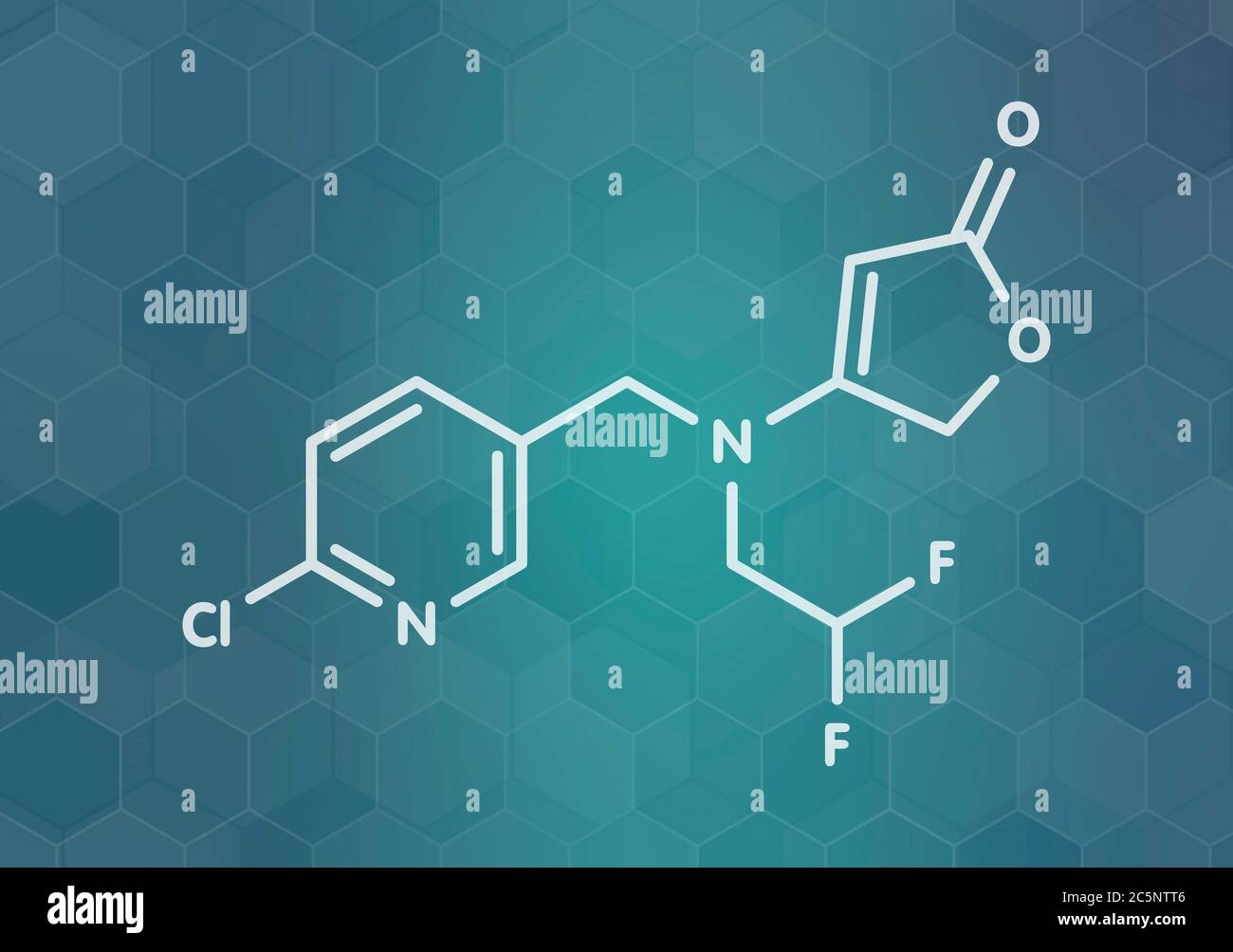 Flupyradifurone neonicotinoid insecticide molecule. Skeletal formula ...