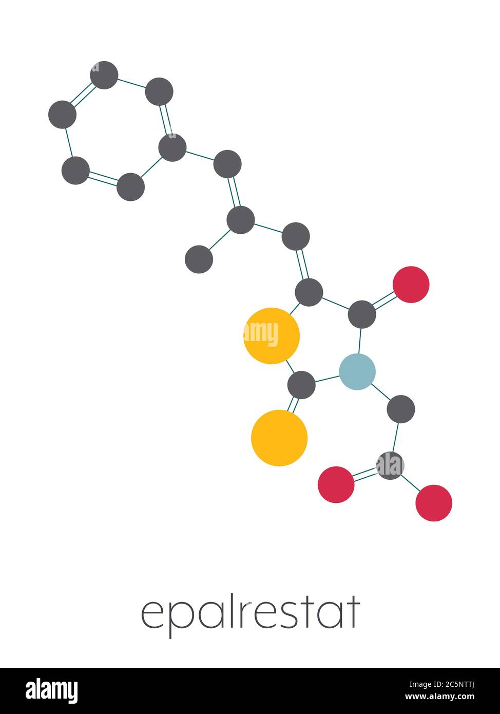 Epalrestat diabetic neuropathy drug molecule (aldose reductase ...