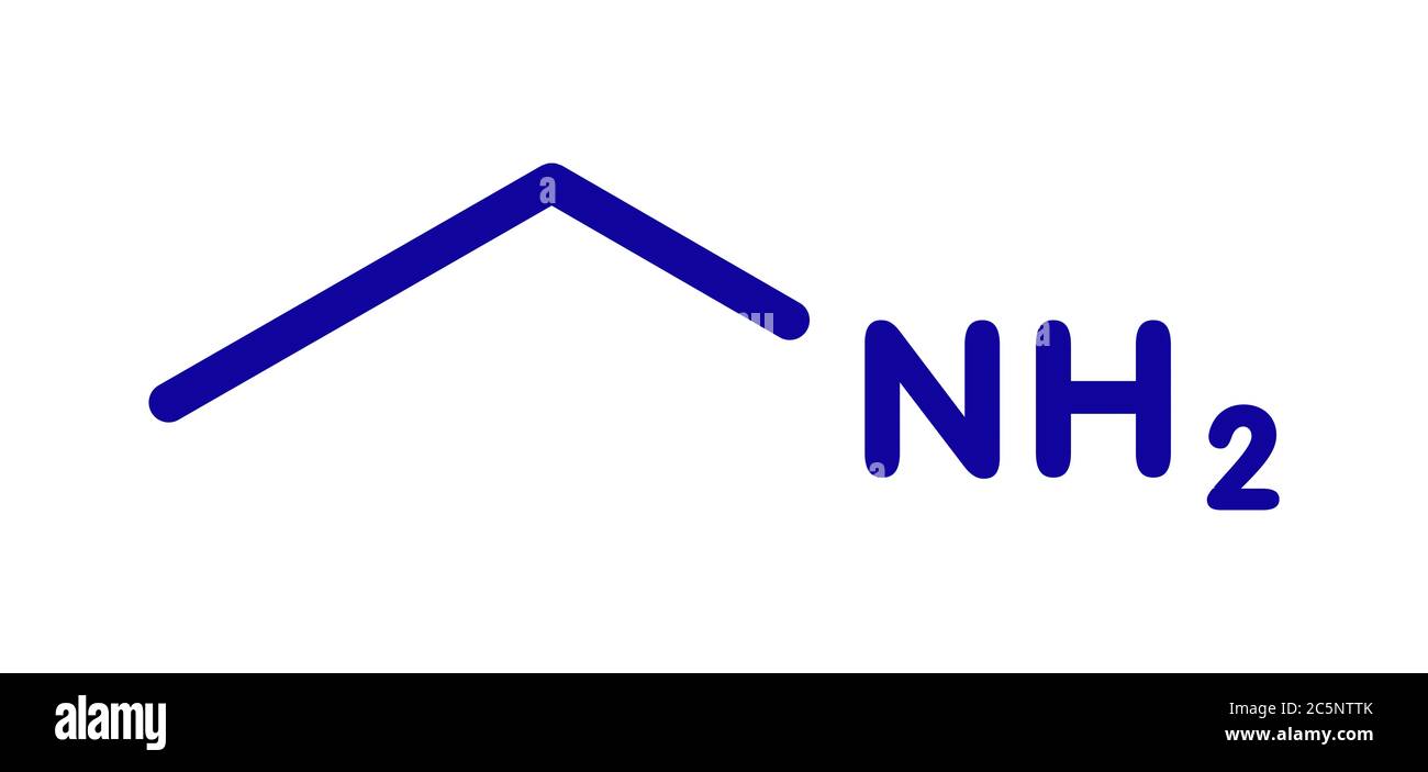 Ethylamine organic base molecule. Skeletal formula Stock Photo - Alamy