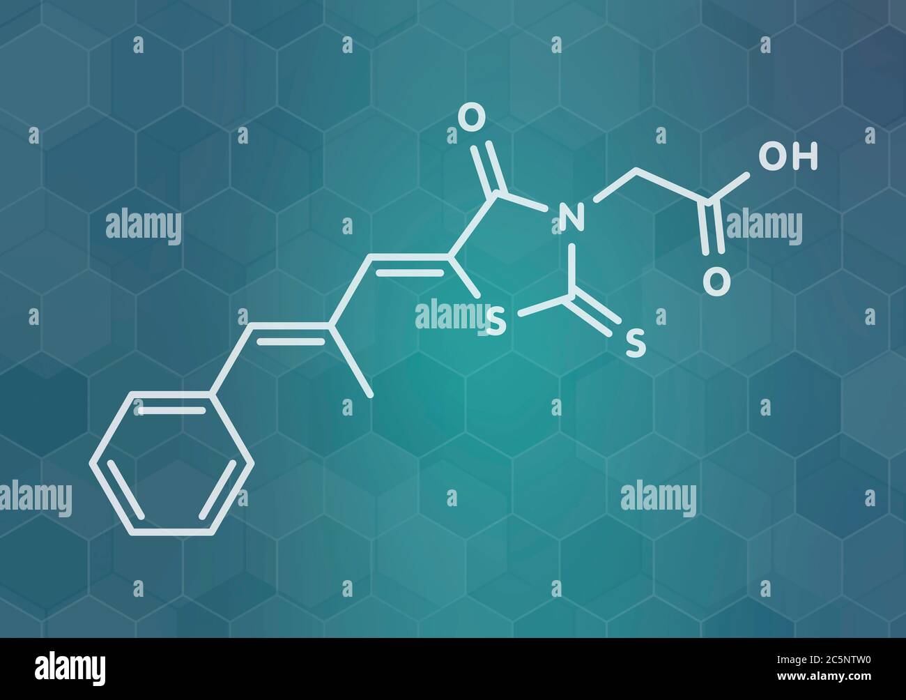 Epalrestat diabetic neuropathy drug molecule (aldose reductase ...