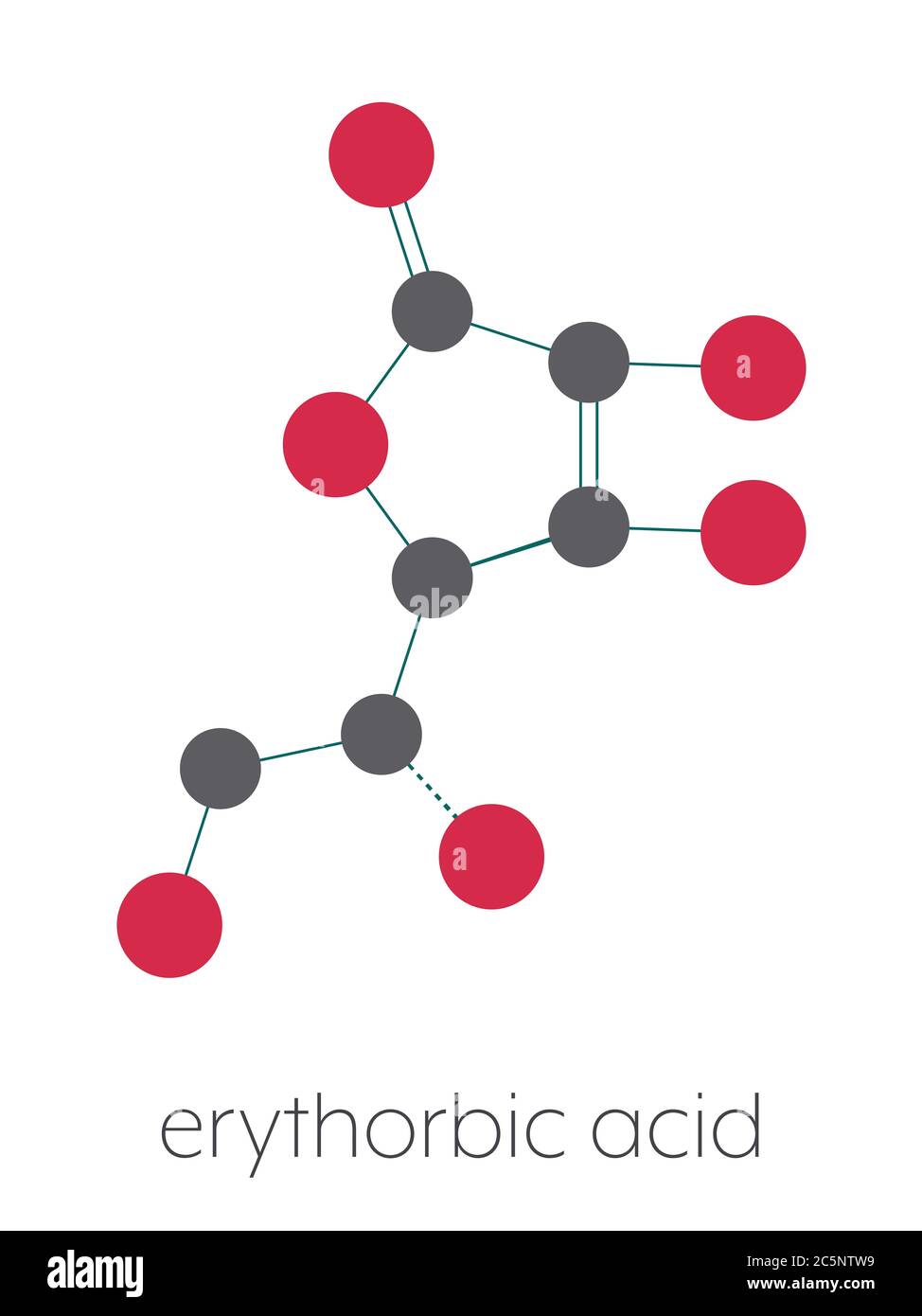 Erythorbic acid food preservative molecule (antioxidant). Stylized ...