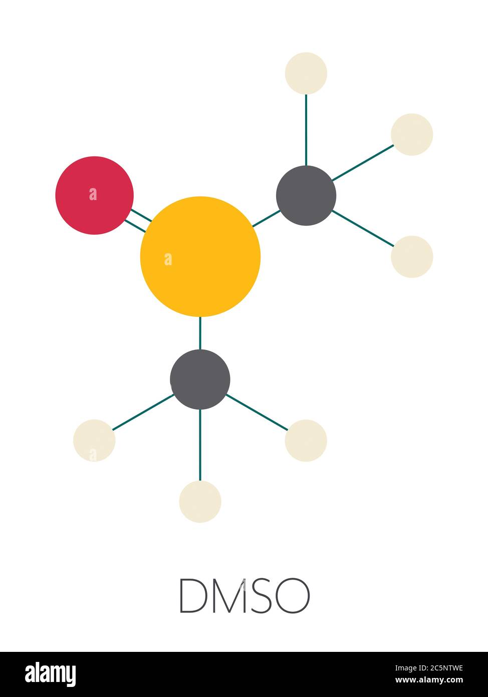 Dimethyl sulfoxide (DMSO solvent molecule). Stylized skeletal formula ...