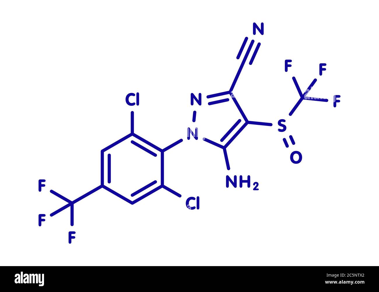 Fipronil insecticide molecule. Skeletal formula Stock Photo - Alamy