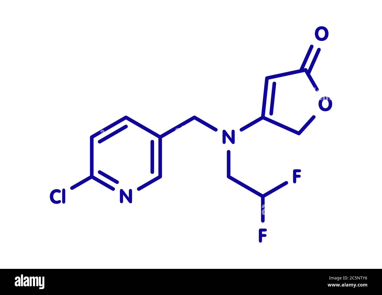 Flupyradifurone neonicotinoid insecticide molecule. Skeletal formula ...