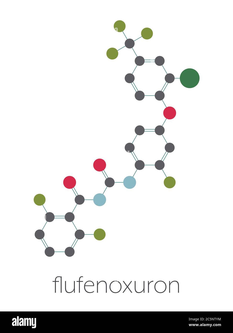 Flufenoxuron insecticide molecule. Stylized skeletal formula (chemical ...
