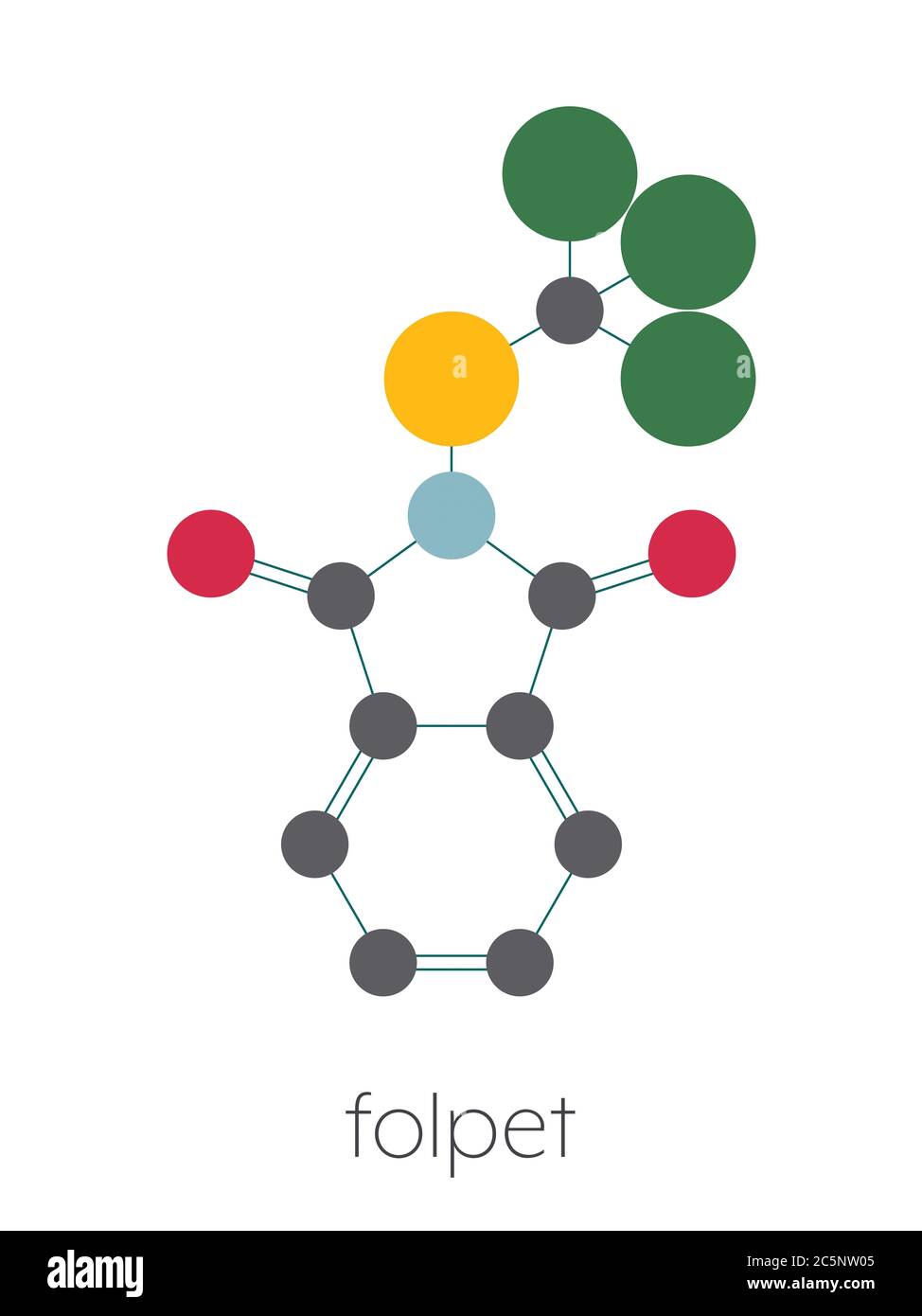 Folpet fungicide molecule. Stylized skeletal formula (chemical ...