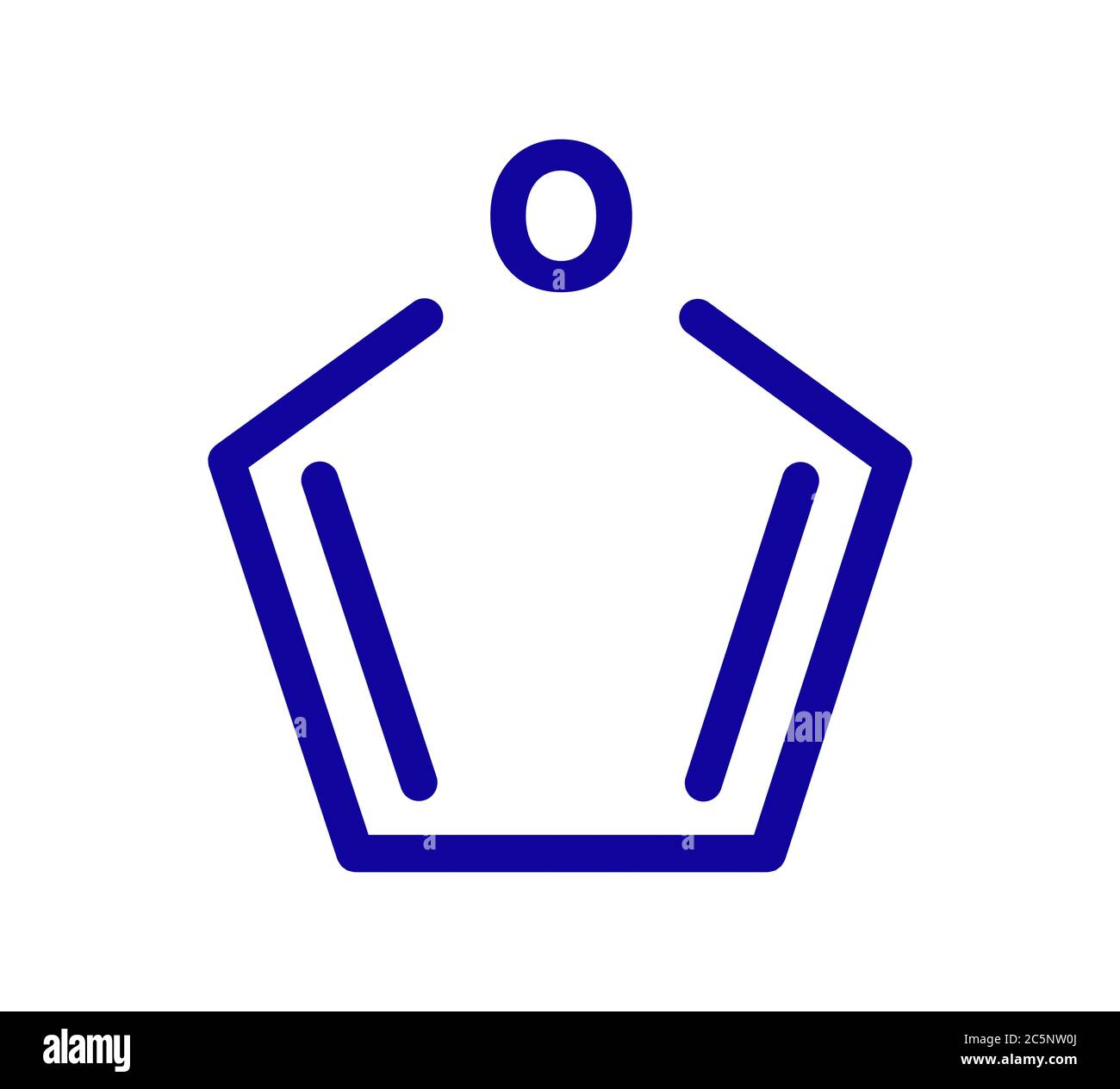 Furan heterocyclic aromatic molecule. Skeletal formula Stock Photo - Alamy