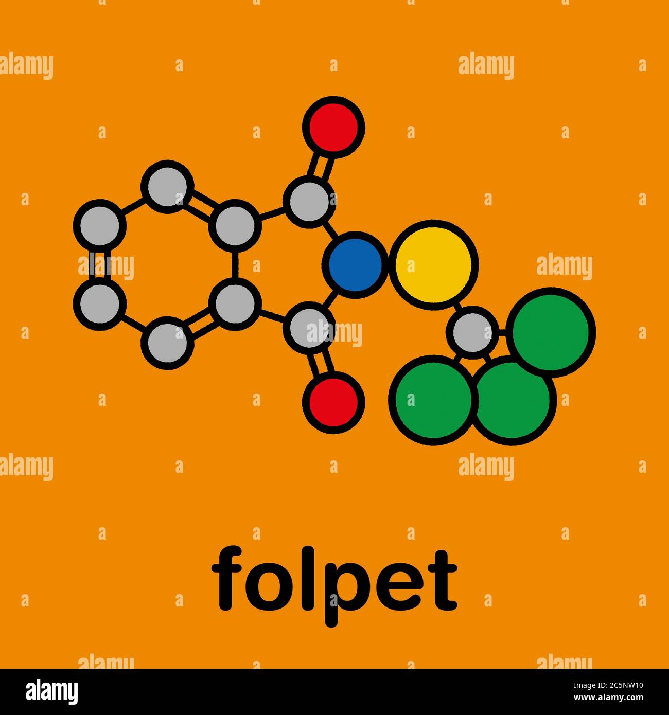 Folpet fungicide molecule. Stylized skeletal formula (chemical ...