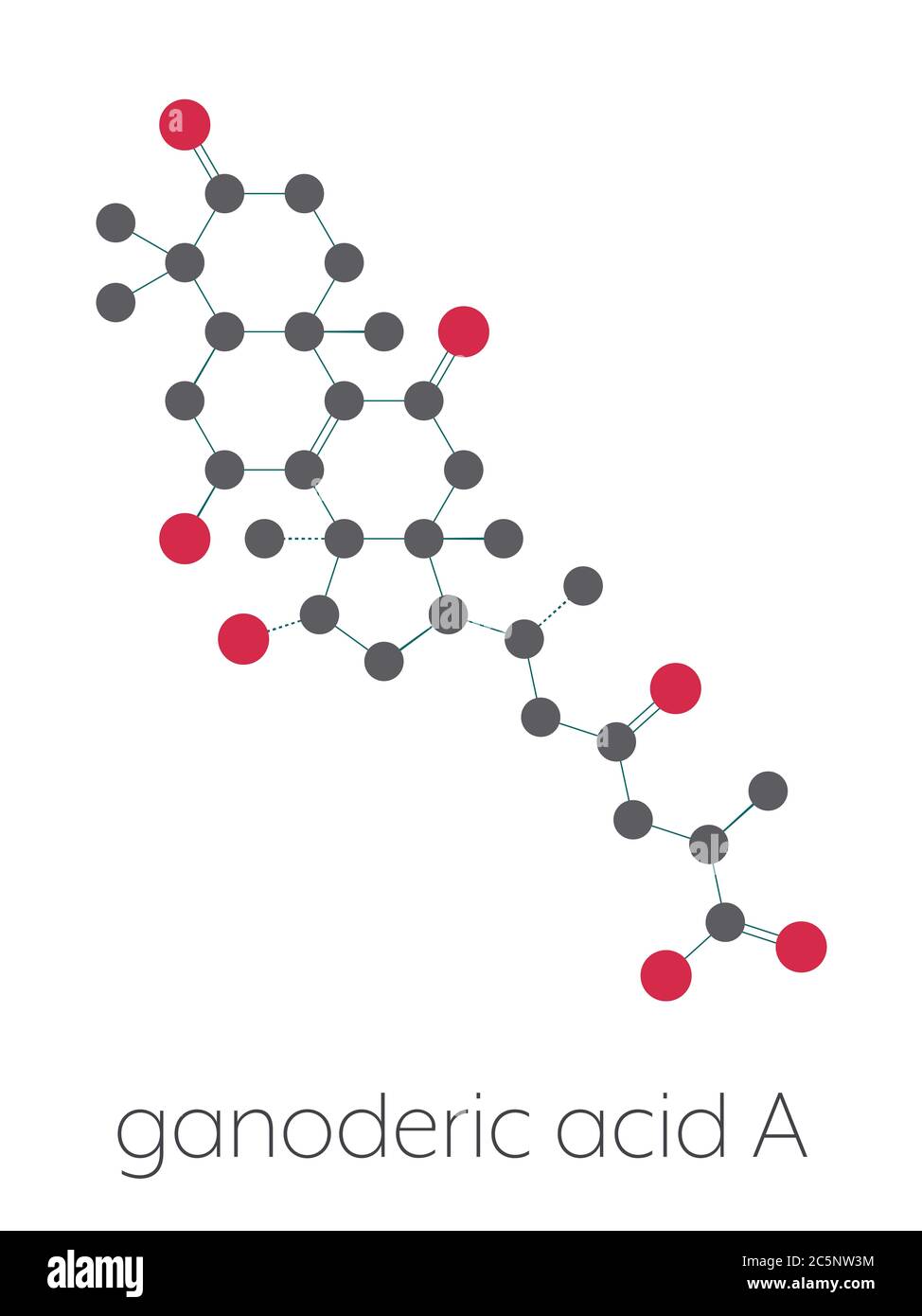 Ganoderic acid A molecule. Present in Ganoderma mushrooms. Stylized ...