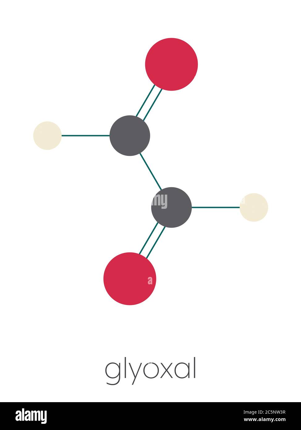 Glyoxal dialdehyde molecule. Present in fermented food and beverages ...