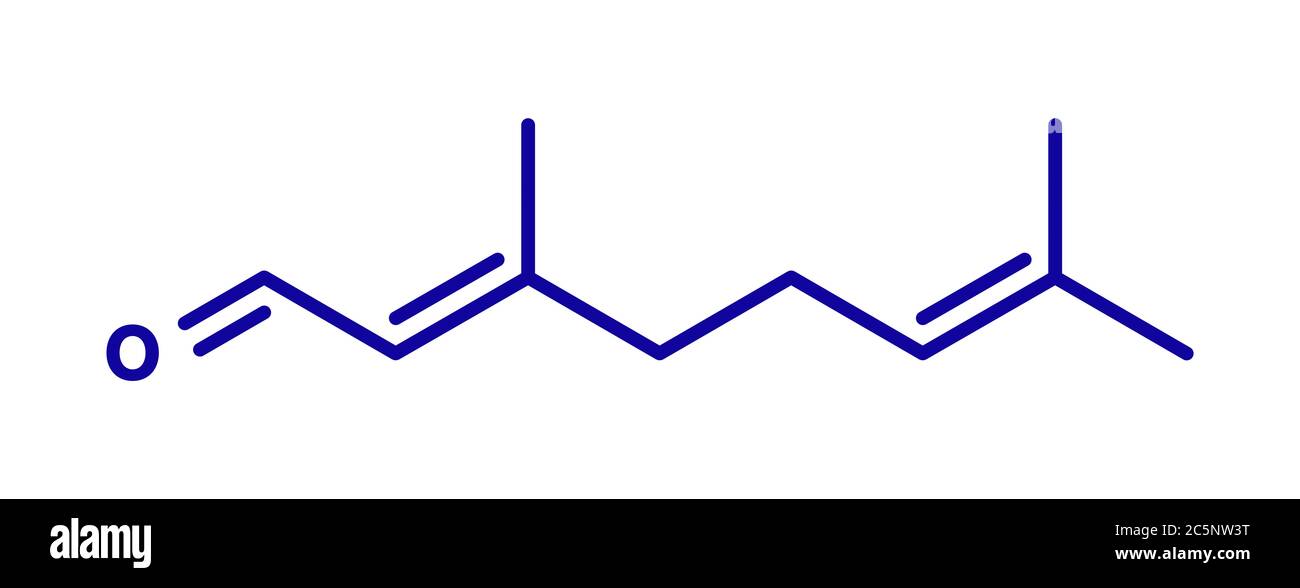 Geranial lemon fragrance molecule. Skeletal formula Stock Photo - Alamy