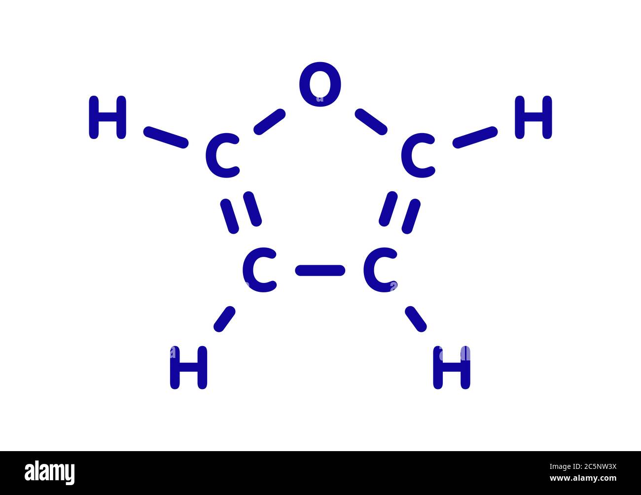 Furan heterocyclic aromatic molecule. Skeletal formula Stock Photo - Alamy