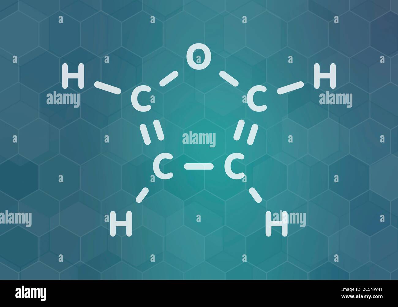Furan heterocyclic aromatic molecule. Skeletal formula Stock Photo - Alamy