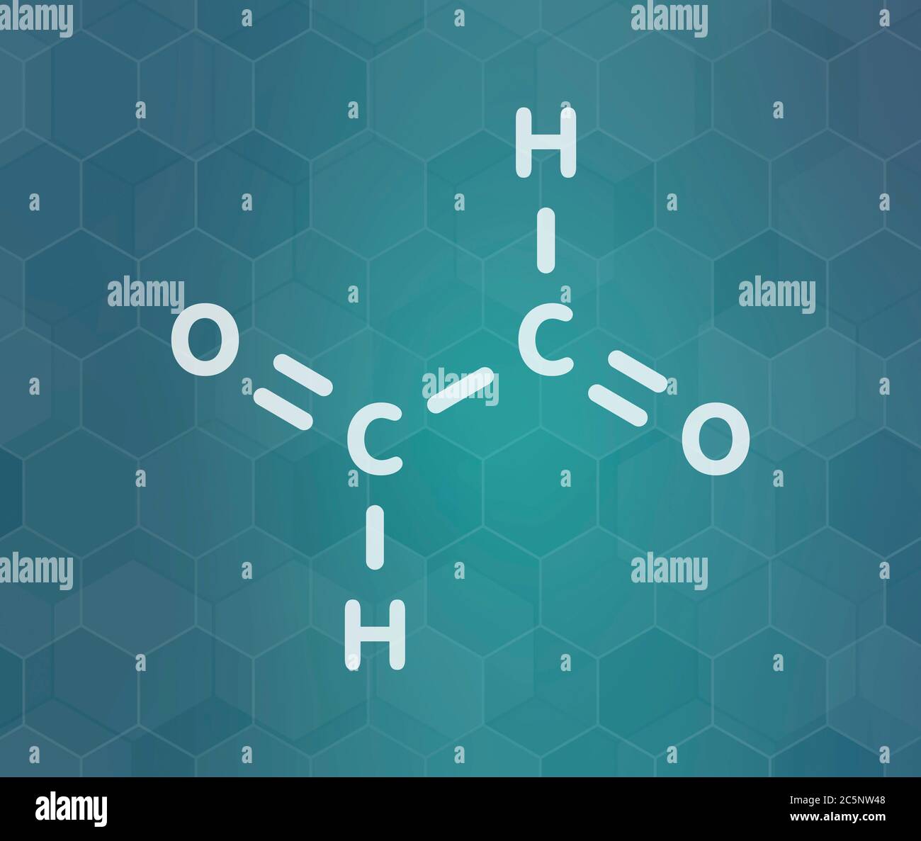 Glyoxal dialdehyde molecule. Present in fermented food and beverages ...