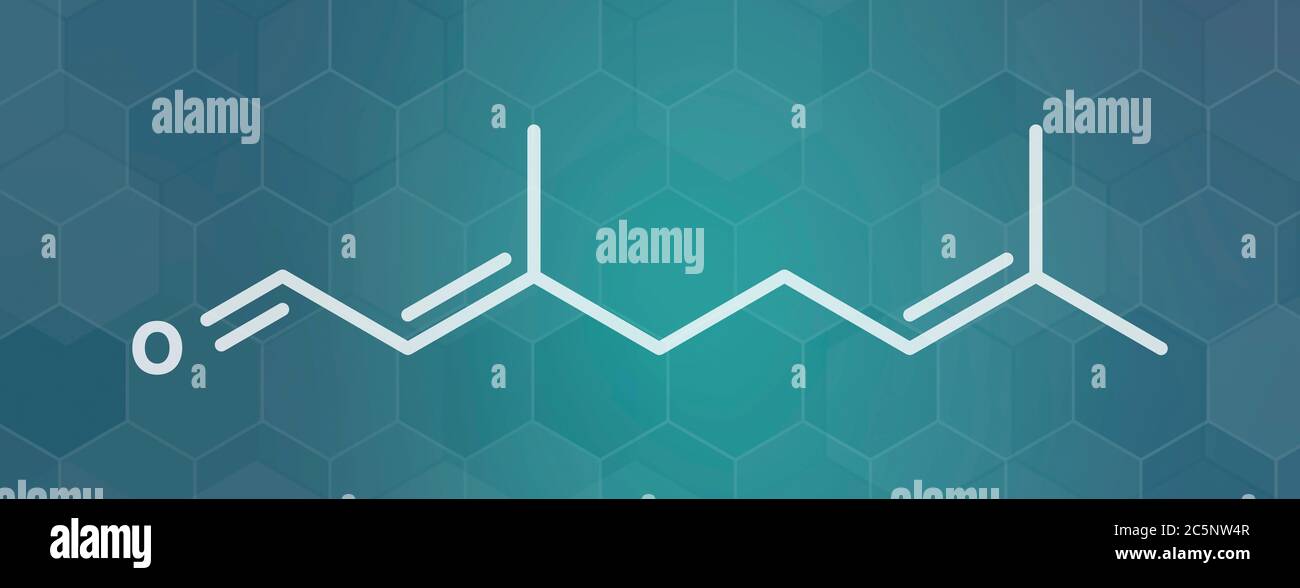 Geranial lemon fragrance molecule. Skeletal formula Stock Photo - Alamy