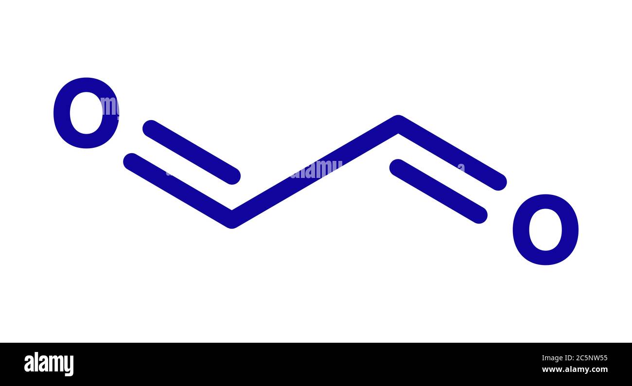 Glyoxal dialdehyde molecule. Present in fermented food and beverages ...