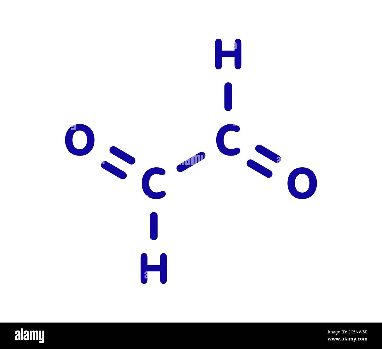 Glyoxal dialdehyde molecule. Present in fermented food and beverages ...