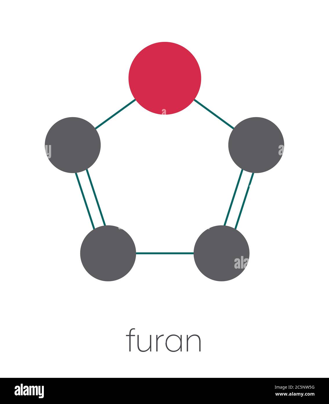 Furan heterocyclic aromatic molecule. Stylized skeletal formula ...