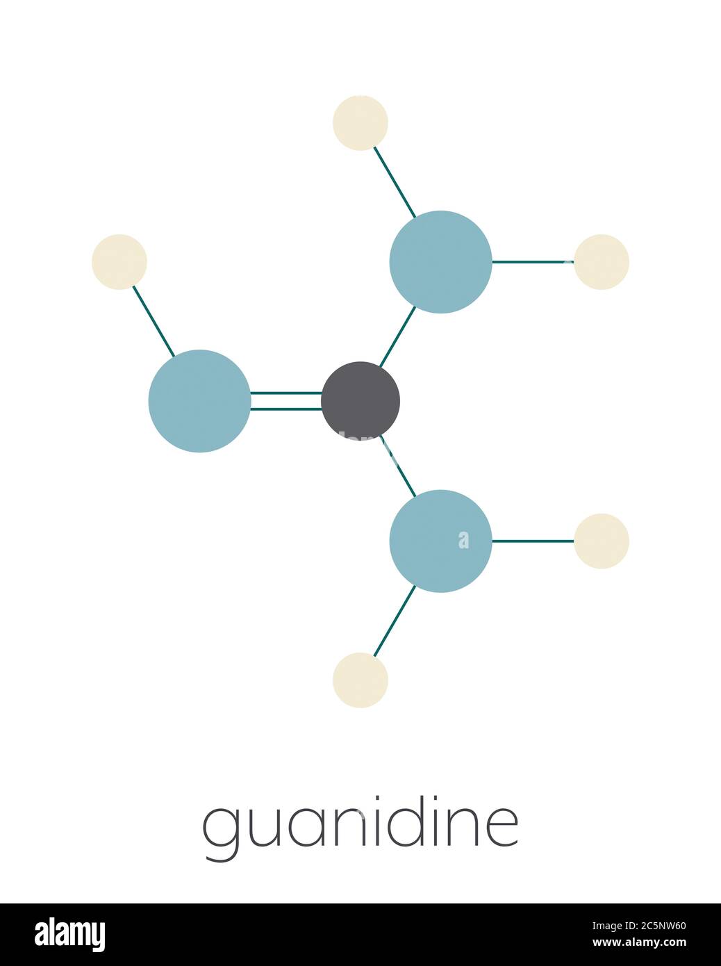 Guanidine molecule. Stylized skeletal formula (chemical structure ...