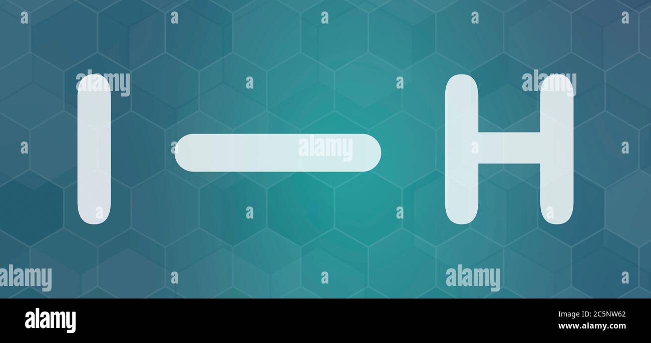 Hydrogen iodide (HI) molecule. Skeletal formula Stock Photo - Alamy