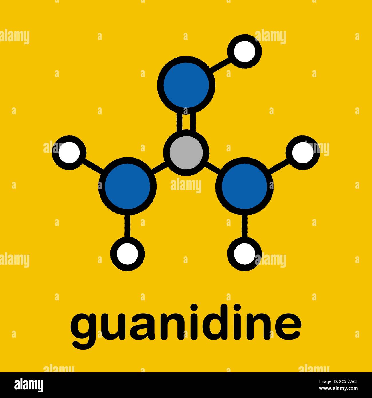 Guanidine molecule. Stylized skeletal formula (chemical structure ...