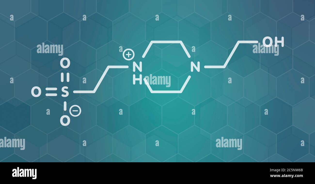 HEPES buffering agent molecule. Skeletal formula Stock Photo - Alamy
