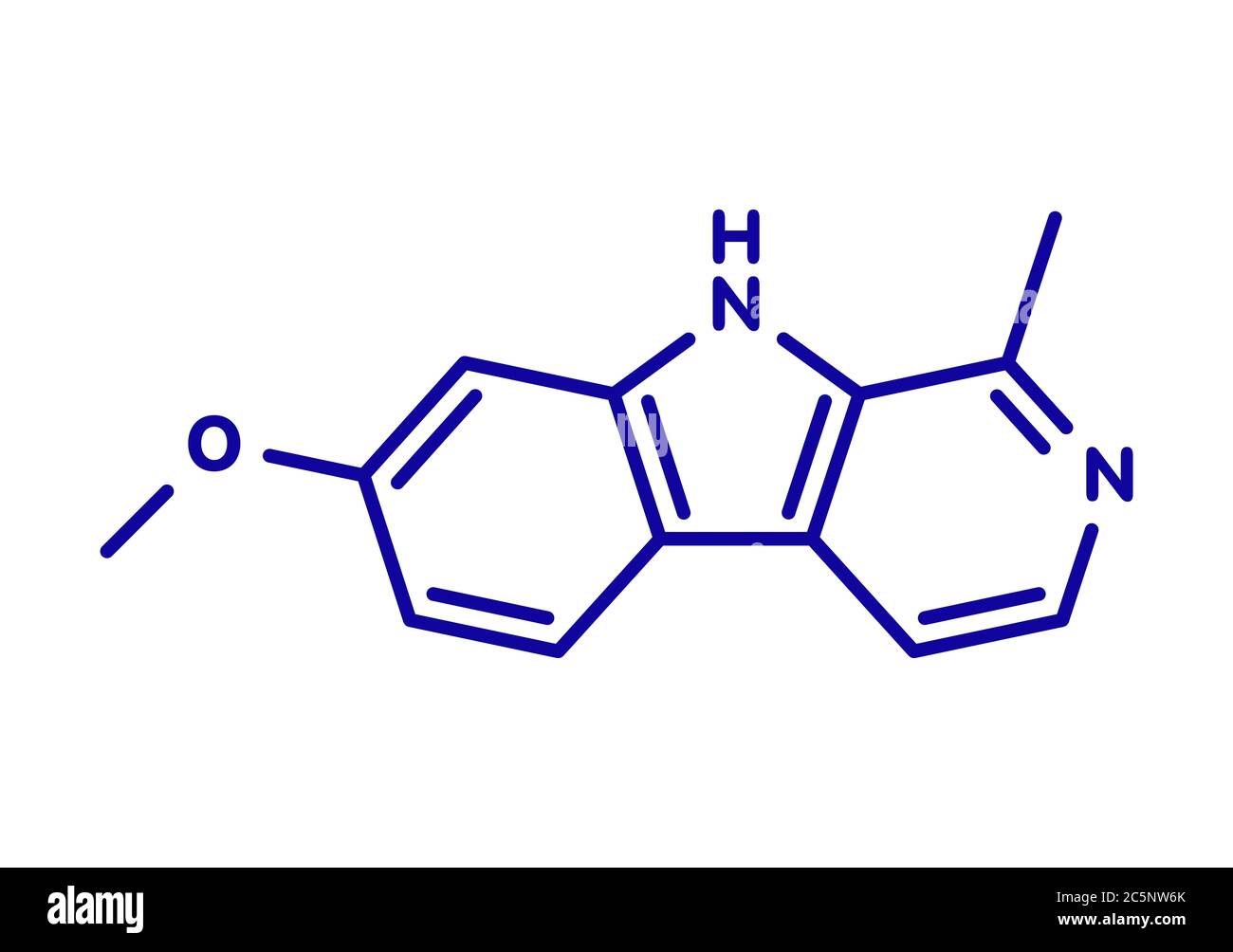 Harmine alkaloid molecule. Herbal inhibitor of monoamine oxidase A ...