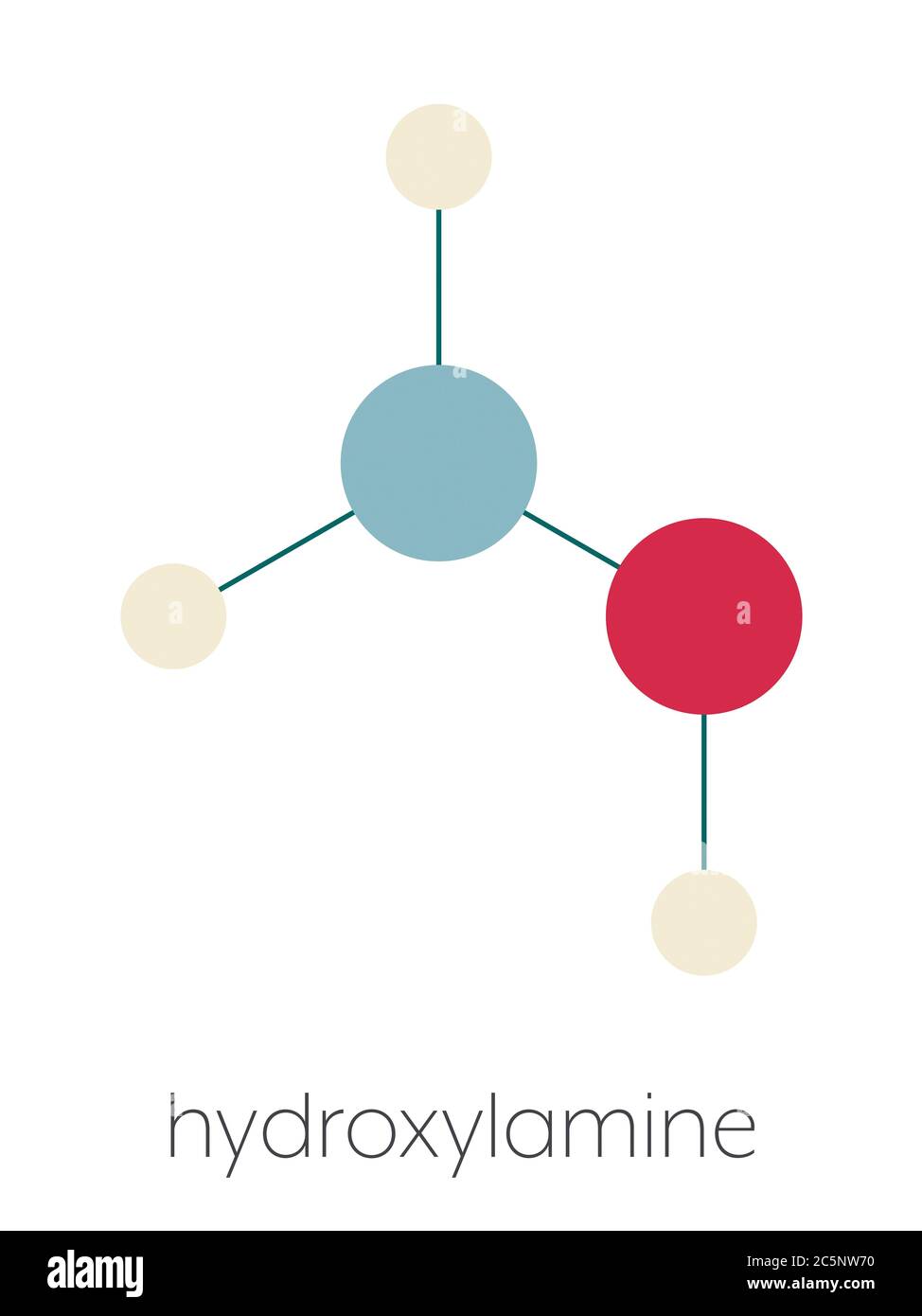 Hydroxylamine molecule. Stylized skeletal formula (chemical structure ...