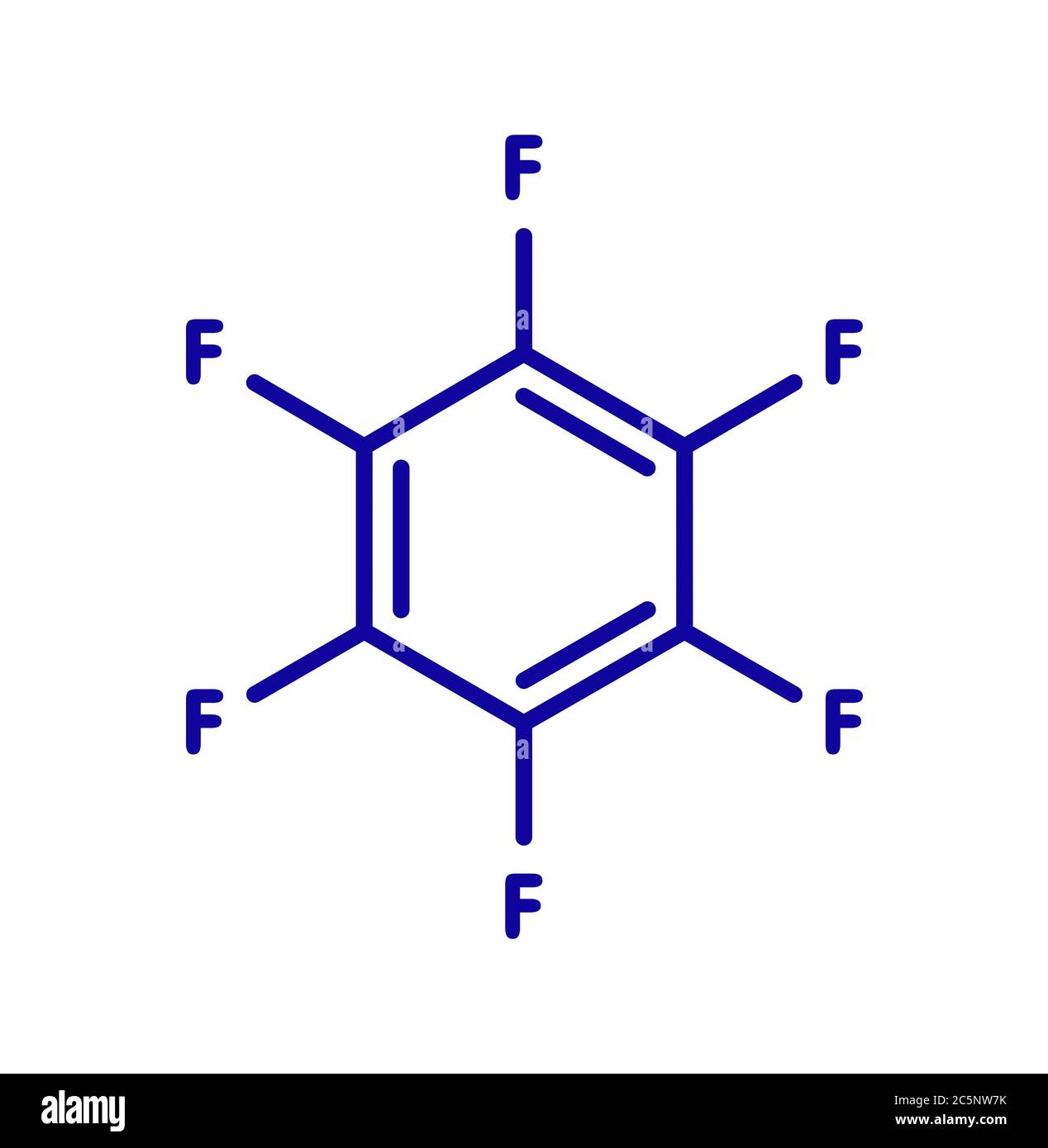 Hexafluorobenzene molecule. Skeletal formula Stock Photo - Alamy