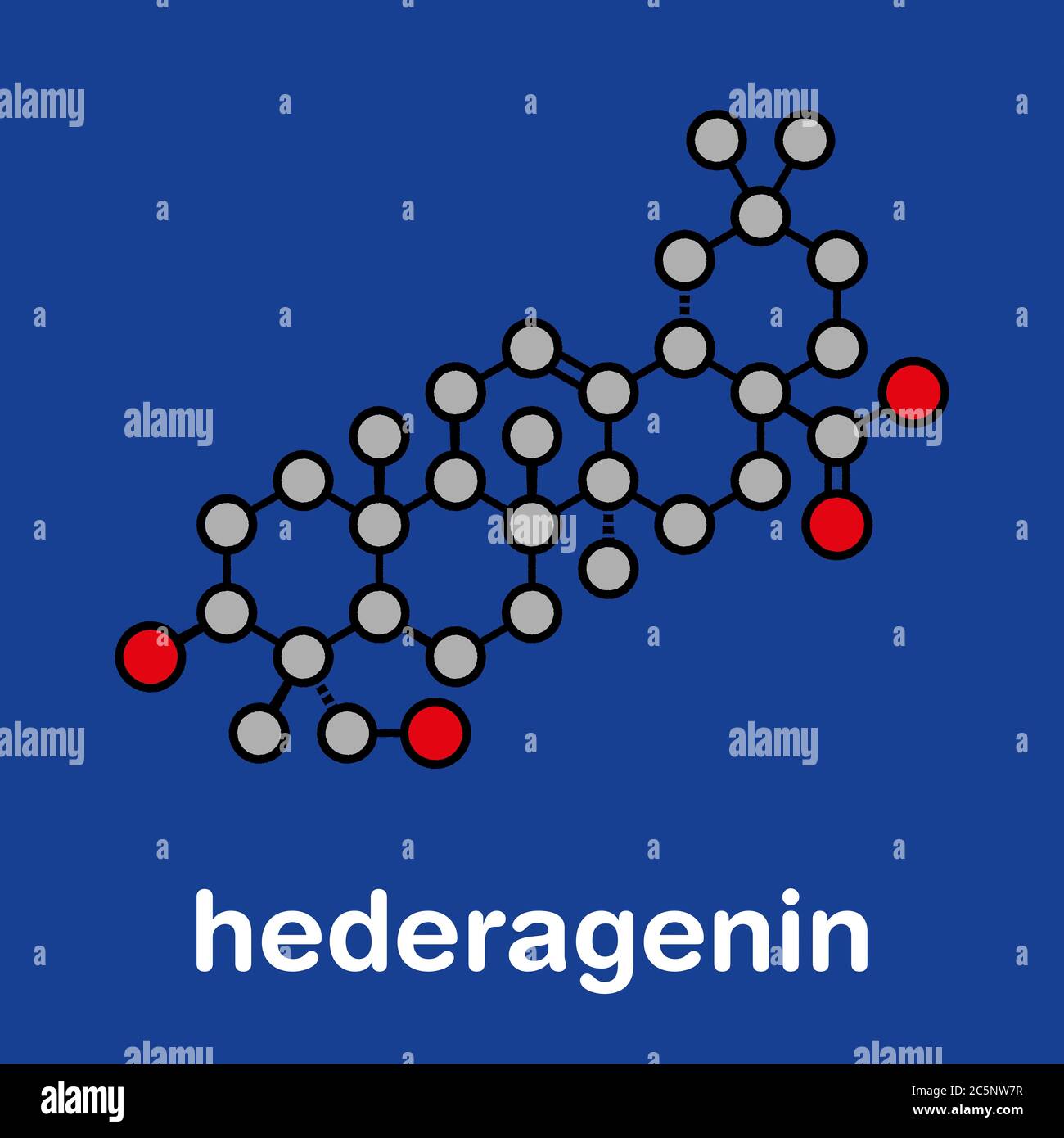 Hederagenin common ivy molecule. Stylized skeletal formula (chemical ...
