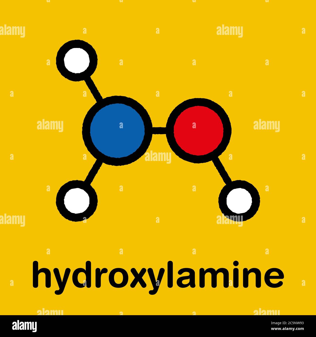 Hydroxylamine molecule. Stylized skeletal formula (chemical structure ...