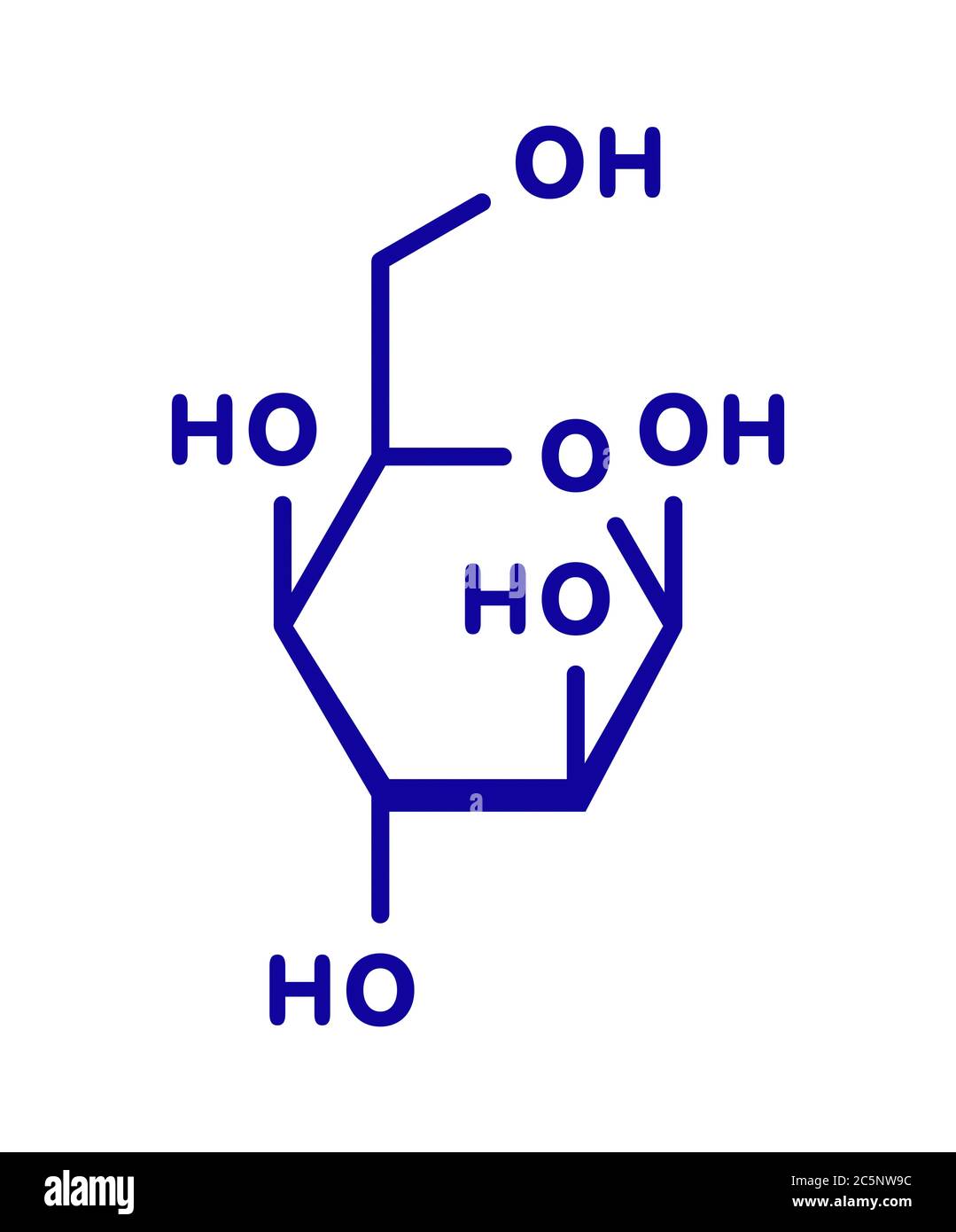 Idose molecule (beta-D-idopyranose form). Skeletal formula Stock Photo ...