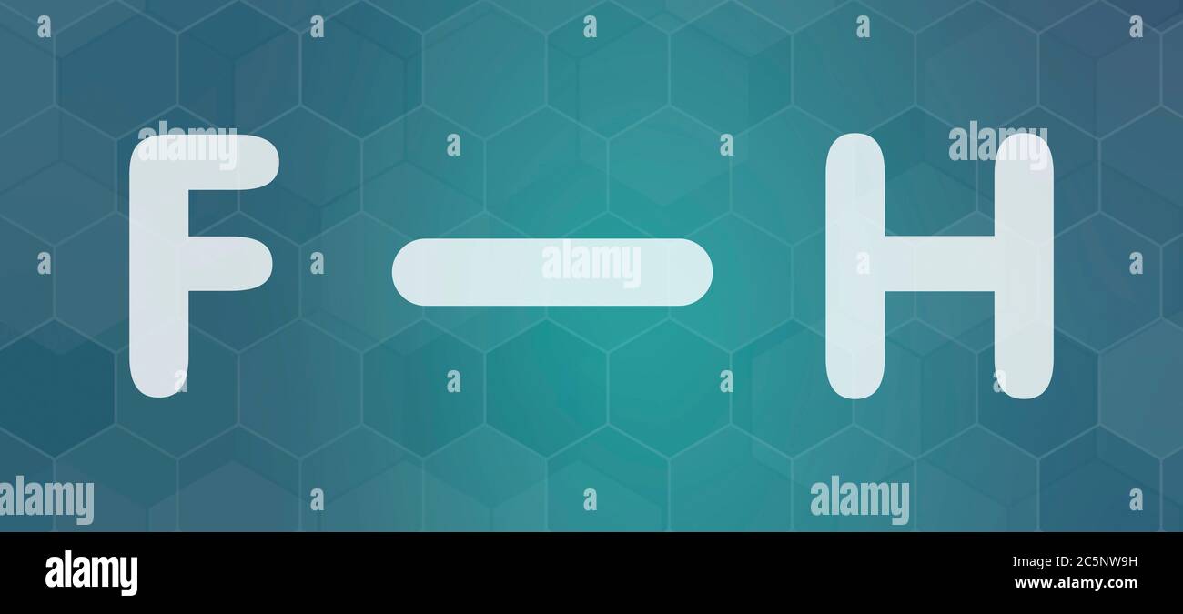 Hydrogen fluoride (HF) molecule. Skeletal formula Stock Photo - Alamy