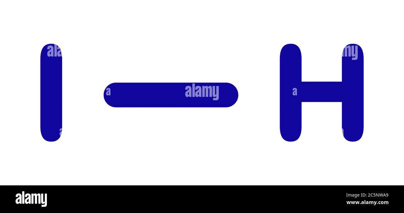 Hydrogen iodide (HI) molecule. Skeletal formula Stock Photo - Alamy