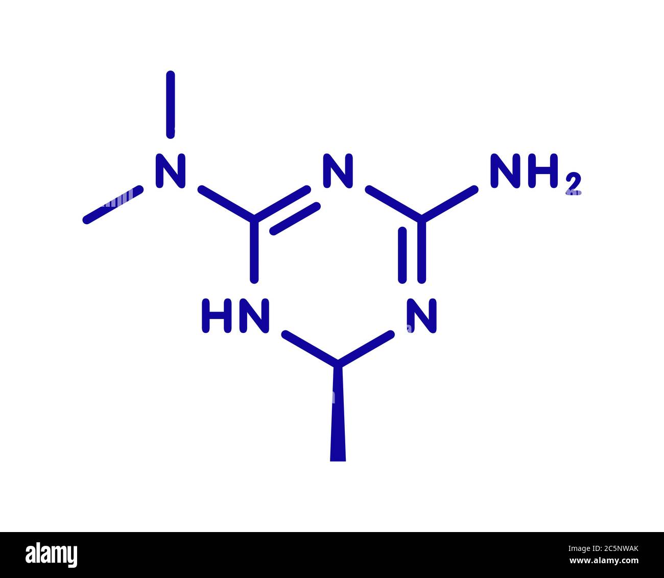 Imeglimin diabetes drug molecule. Skeletal formula Stock Photo - Alamy