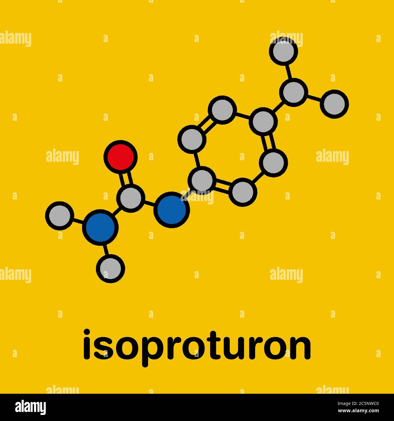 Isoproturon herbicide molecule. Stylized skeletal formula (chemical ...