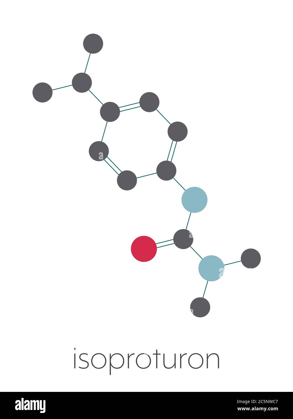 Isoproturon herbicide molecule. Stylized skeletal formula (chemical ...