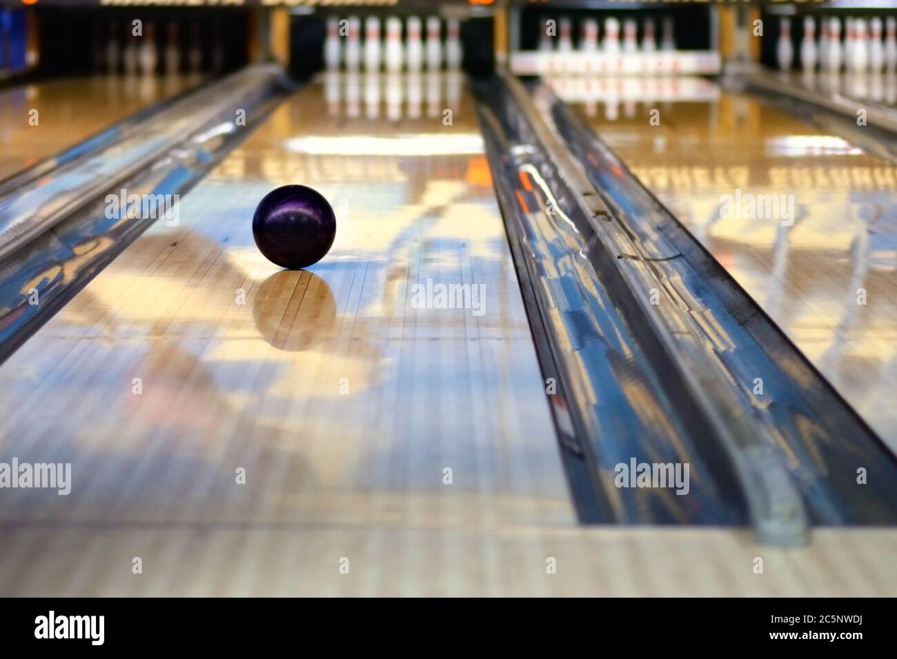 Bowling ball rolling down hi-res stock photography and images - Alamy