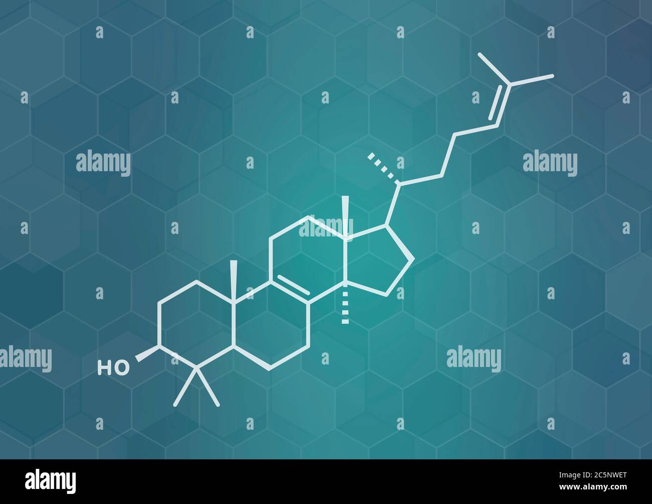 Lanosterol molecule. Investigated for treatment of cataract. Skeletal ...