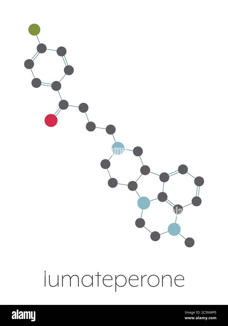 Lumateperone antipsychotic drug molecule Cut Out Stock Images ...