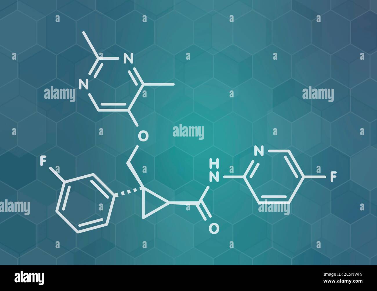 Lemborexant insomnia drug molecule. Skeletal formula Stock Photo - Alamy