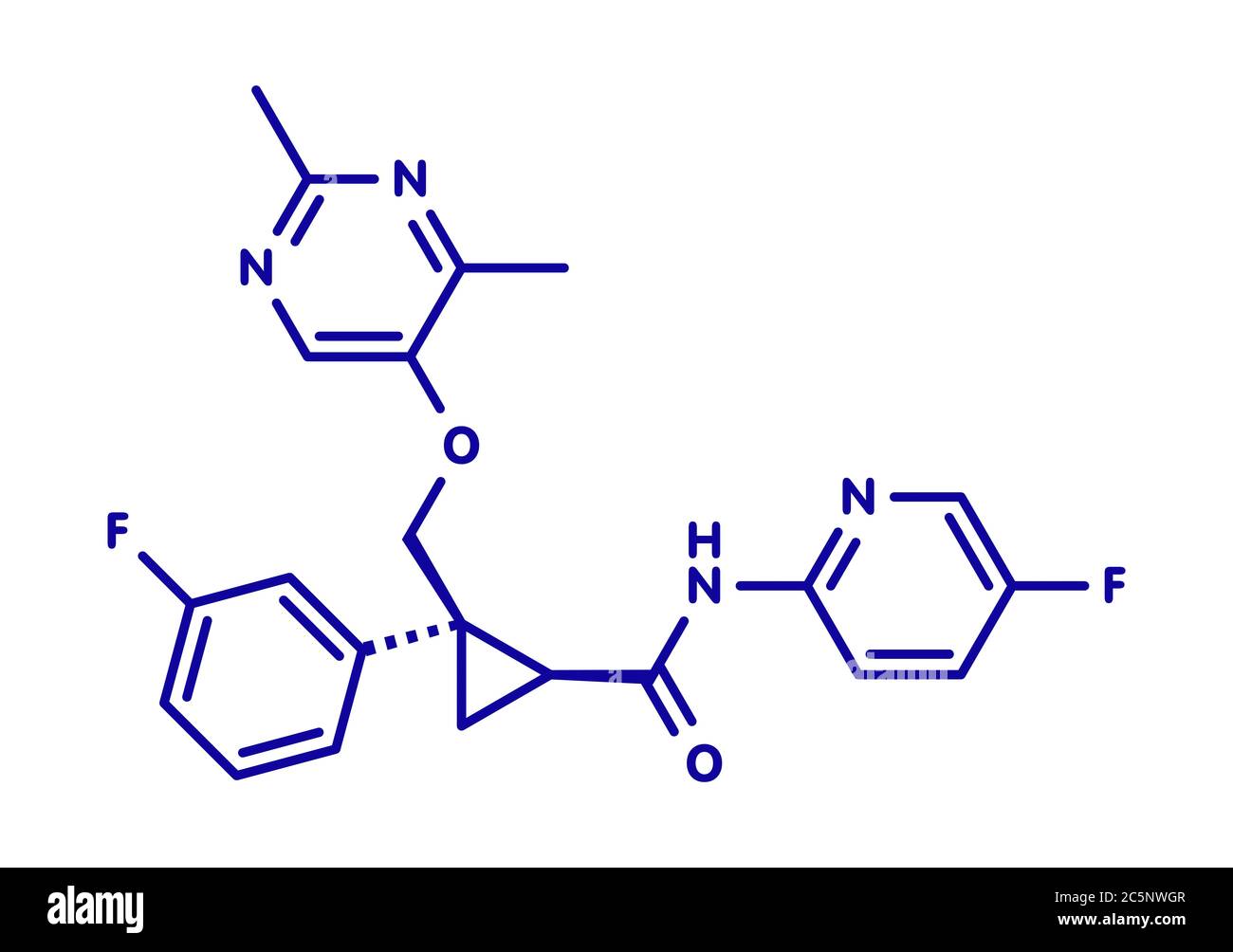 Lemborexant insomnia drug molecule. Skeletal formula Stock Photo - Alamy