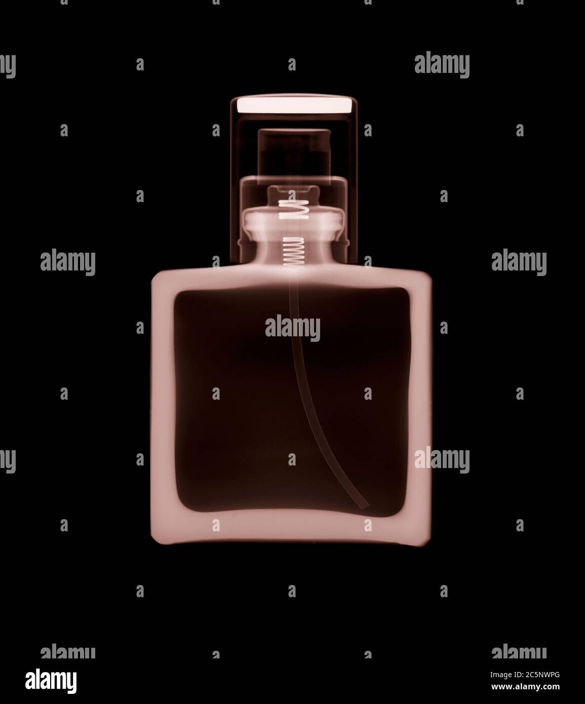 Perfume bottle, coloured X-ray Stock Photo - Alamy